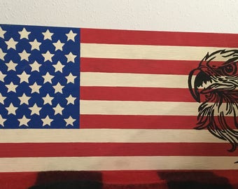 American flag eagle rip car truck hood wrap vinyl graphic