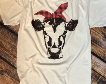 Cow bandana tshirt | Etsy