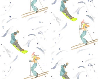 Snowboarding fabric | Etsy