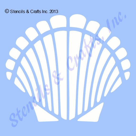 6.5 SHELL NAUTICAL STENCIL sea ocean shells stencils