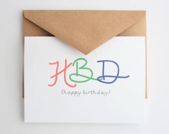 Hbd card | Etsy