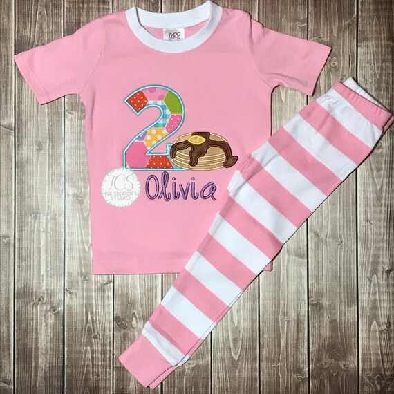 Pink Birthday Pajamas for Girls Short Sleeve Birthday PJs