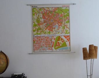 Vintage pull down map | Etsy