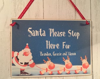 Santa stop here | Etsy