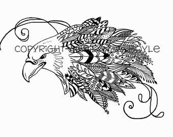 Eagle coloring page | Etsy