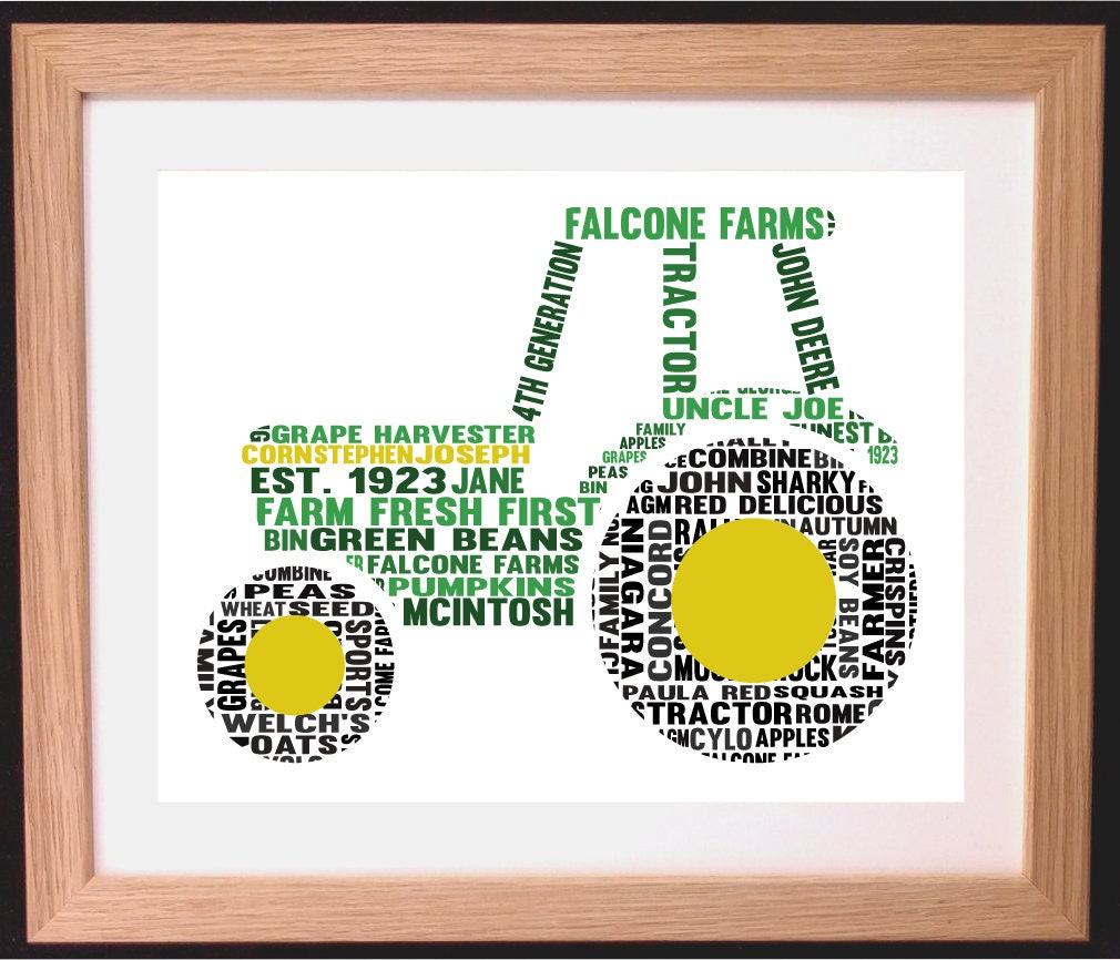 Personalised Tractor Word Art Gift