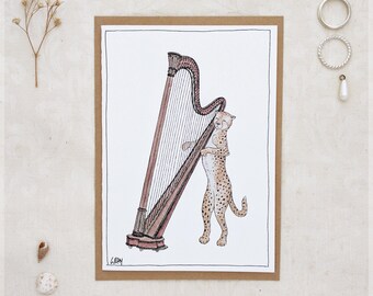 Slinking Wolf signed and matted print of original ink and