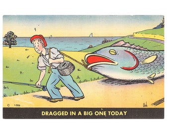 Fishing postcard | Etsy