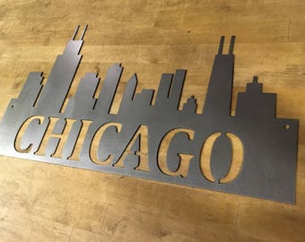 Chicago skyline | Etsy