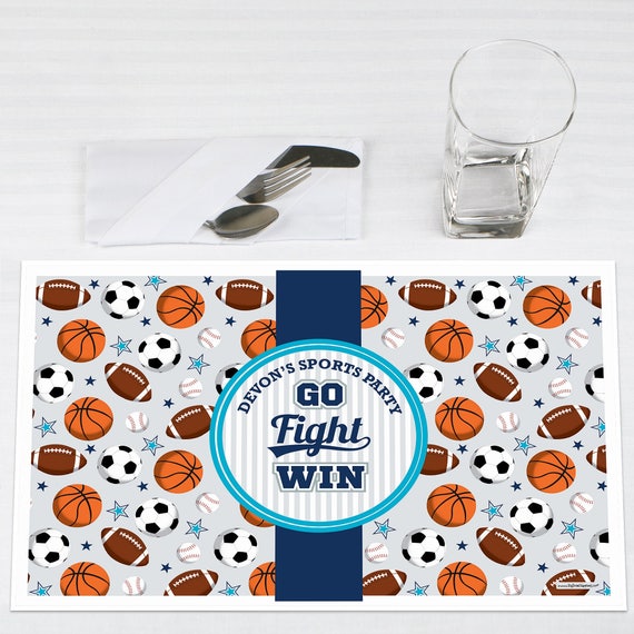 Go, Fight, Win - Sports Placemats - Personalized Baby Shower or ...