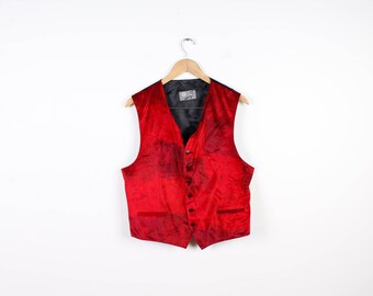 Red velvet vest | Etsy