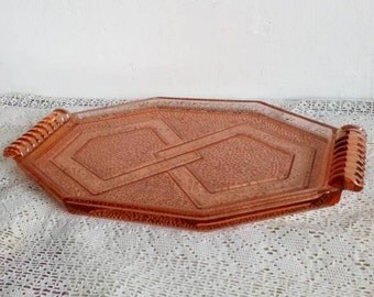 Pink glass tray | Etsy