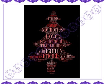 Christmas tree words | Etsy