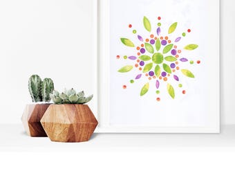 Watercolor mandala | Etsy