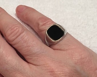 Onyx signet ring | Etsy