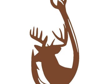 Hook antler decal | Etsy