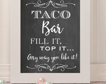 Taco bar sign | Etsy