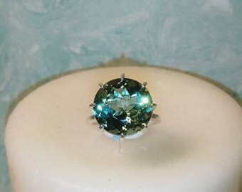 Prasiolite ring | Etsy