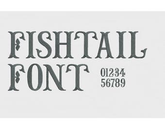 Fishtail font | Etsy
