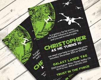 Video Game Birthday Party Invitation Blue Camo You