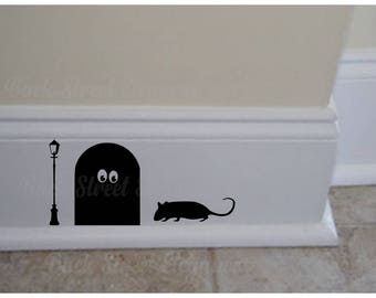 Mouse hole decal | Etsy