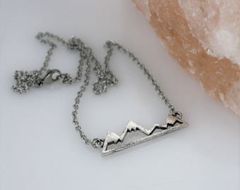 Mountain Necklace Sterling Silver Mountain Range Necklace