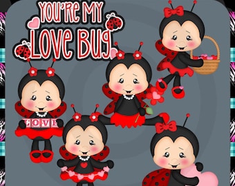Love bug clipart | Etsy