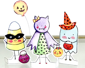 Halloween paper doll | Etsy