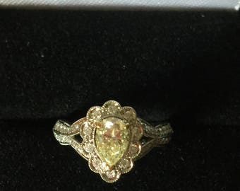 Genuine diamond ring | Etsy