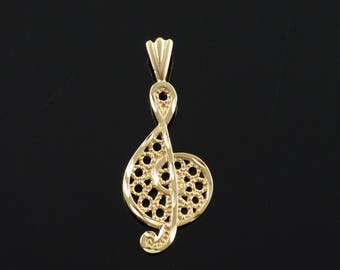 Treble Clef Musical Note Applique Embroidery Design in 2x2 3x3