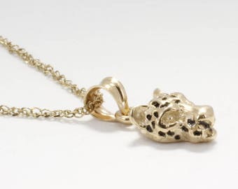 Jaguars Jewelry 14kt Gold Jaguar necklace for her Big Cat