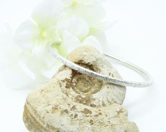 Heavy silver bangle | Etsy