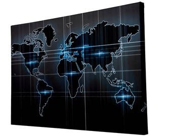 World map canvas | Etsy