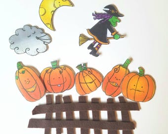 Five little pumpkins | Etsy