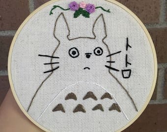 Totoro embroidery | Etsy