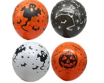 Halloween Party pdf printable balloon face sticker decorations