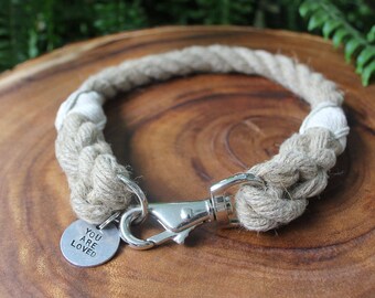 Rope dog collar | Etsy