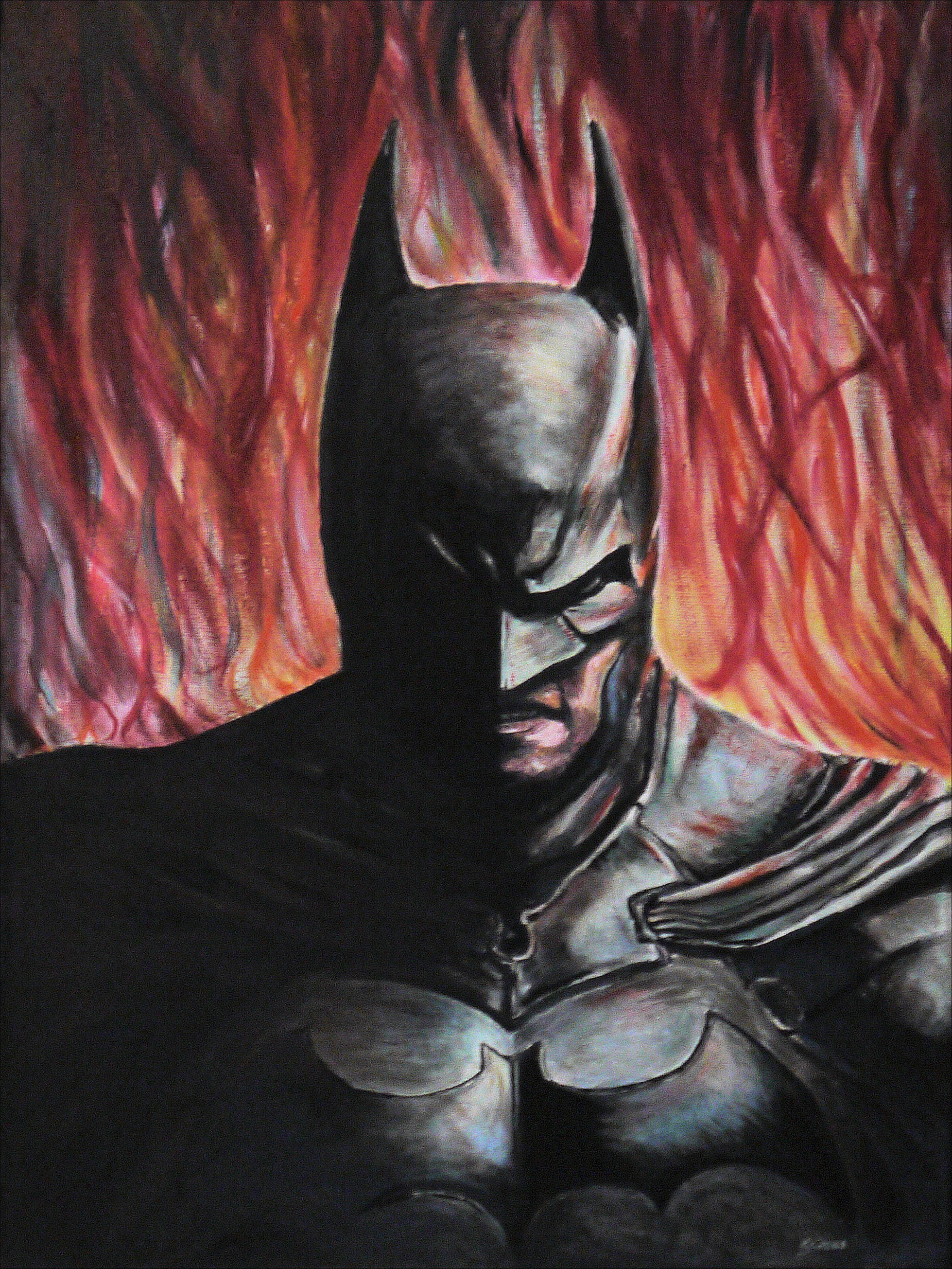 Batman painting The Dark Knight art Acrylic and oil