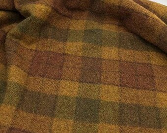 Plaid wool fabric | Etsy