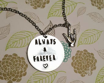 Best Friend Necklaces Sign Language Jewelry ASL I love you