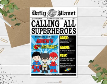 Superhero newspaper | Etsy