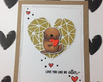 Love you like no otter Letterpress Card