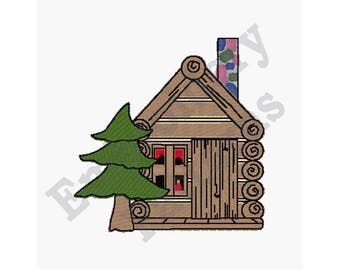 Cabin embroidery | Etsy