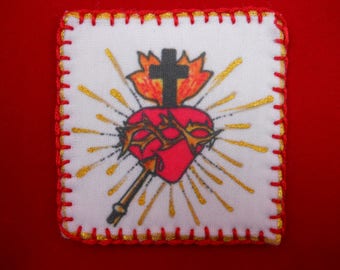 Sacred heart badge | Etsy