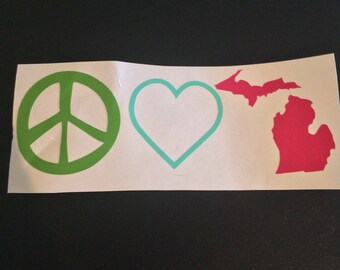 I LOVE Michigan Decal