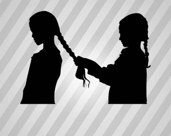 Hair braided svg | Etsy