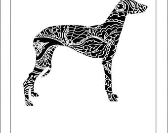 Greyhound stencil | Etsy