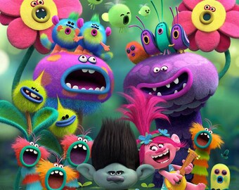 Trolls backdrop | Etsy