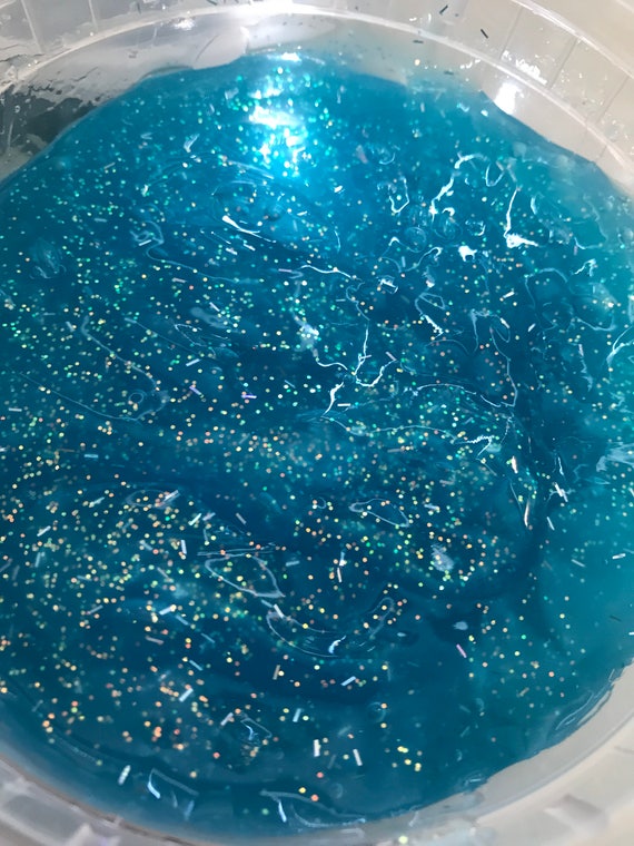 Blue glitter slime