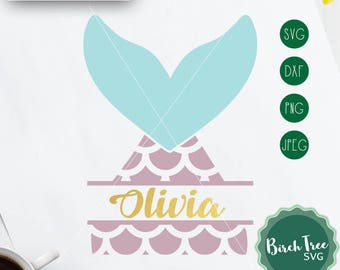Mermaid monogram svg | Etsy